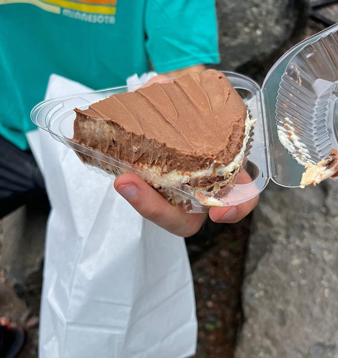 The legendary Five-Layer Chocolate Pie—where chocolate, cream, and meringue achieve a harmony that would make the Mormon Tabernacle Choir jealous.