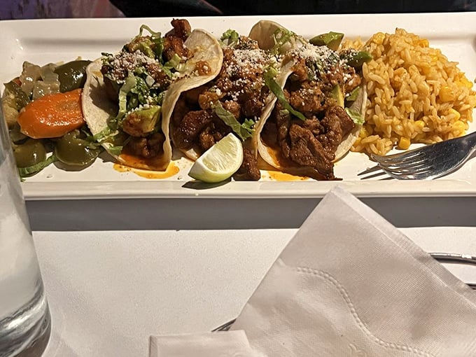Tacos that make you question why you ever settled for fast food versions. The lime wedges stand ready for their supporting role in this flavor fiesta.