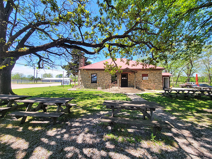 Under shade trees and blue skies, Bad Brad's Bar-B-Q promises the kind of smoky delights that make detours worthwhile.