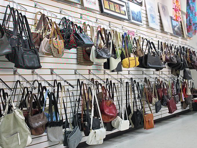 Handbag heaven or purse purgatory? Either way, there's enough leather, vinyl, and fabric here to accessorize an entire season of "Project Runway."