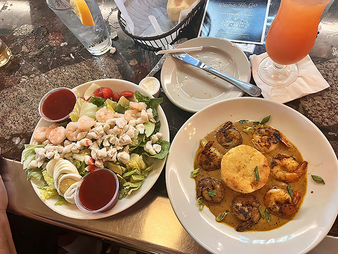 A seafood salad plays supporting actor to the star of the show&mdash;those legendary shrimp and grits that folks from Marquette to Monroe drive hours to devour.