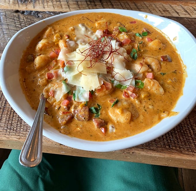 This isn't just shrimp and grits&mdash;it's Southern comfort in a bowl with a culinary degree. The shaved parmesan adds that "I'm fancy but approachable" touch.