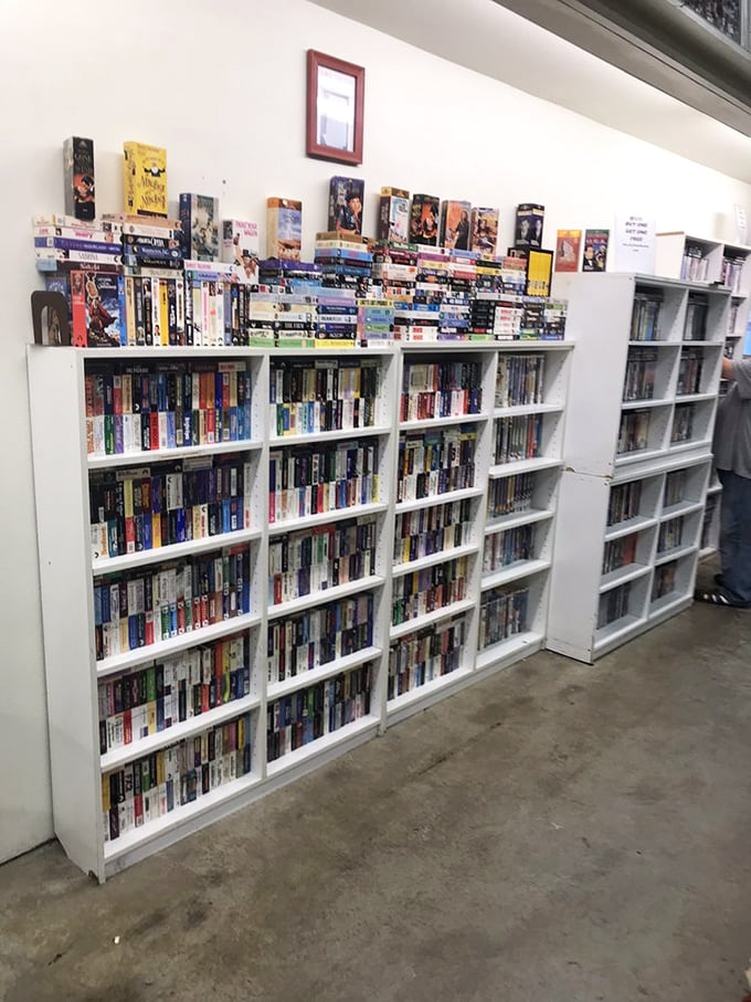 The book section rivals small-town libraries, offering literary adventures where bestsellers and obscure titles sit side by side in democratic harmony.