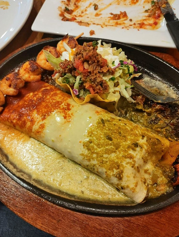 Behold: a burrito so committed to excellence it brought along a taco salad as its sidekick. That's what I call a supporting cast.