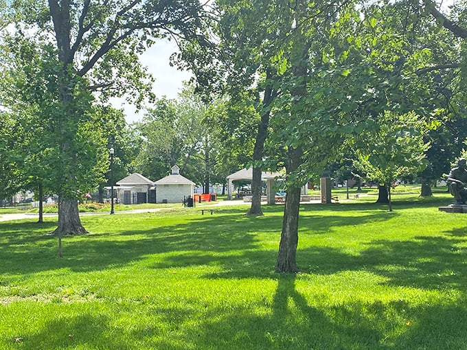 Central Park's sprawling green space provides a perfect spot for picnics and lazy afternoon naps. Small-town parks just hit different.
