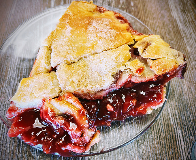 Cherry pie that strikes the perfect sweet-tart balance, with a crust so flaky it practically whispers "butter" with every bite.