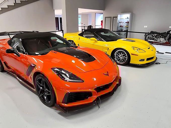 Corvette evolution on display: From classic curves to modern muscle, America's sports car legacy lives on in these vibrant examples of Chevrolet's engineering prowess.