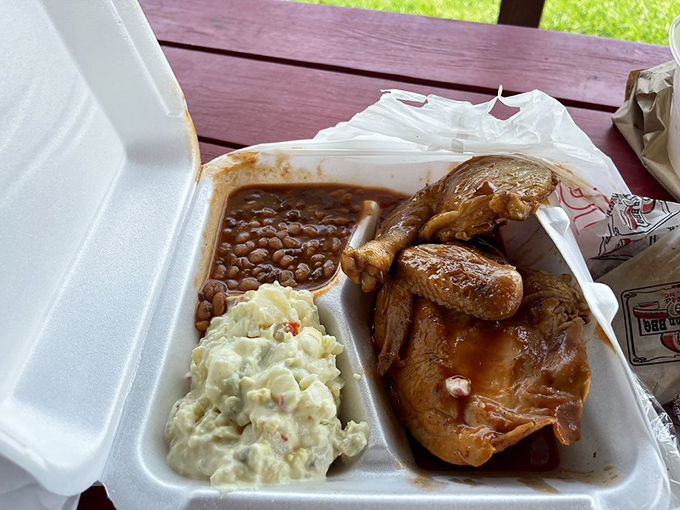 Smoky chicken that tastes like it just graduated from the Harvard of barbecue pits &ndash; crisp skin, tender meat, and not a drop of sauce needed.