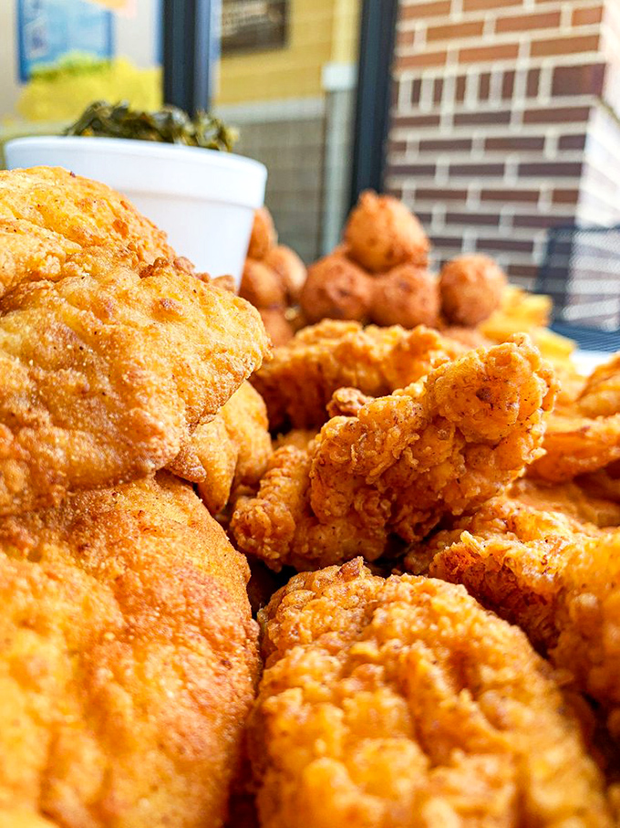 These golden-battered treasures aren't just fried—they're transformed into crunchy vessels of flavor that make your taste buds stand at attention.