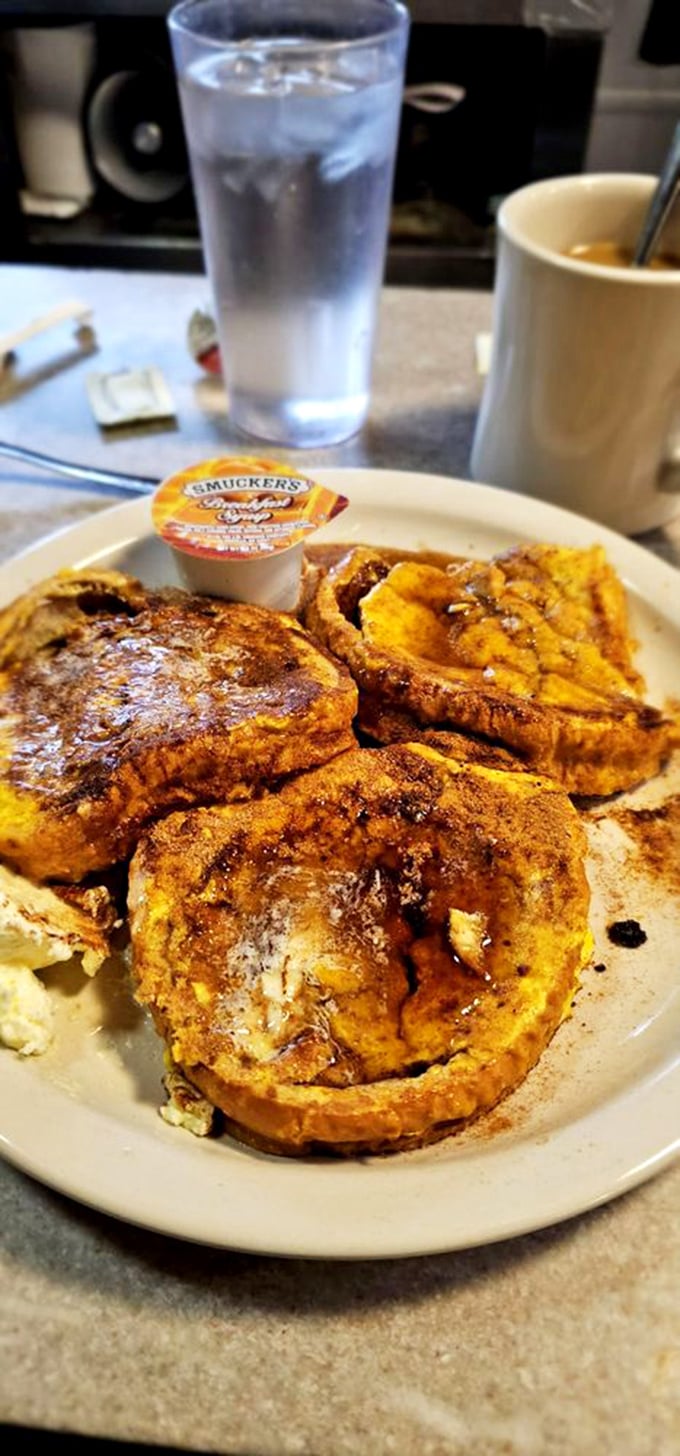 French toast that makes you question every other breakfast you've ever eaten. Cinnamon-dusted challengers to your willpower await.