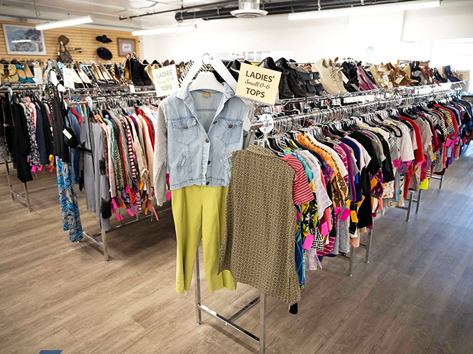 Fashion's greatest hits line these racks, where yesterday's splurges become today's steals in a rainbow of possibilities.
