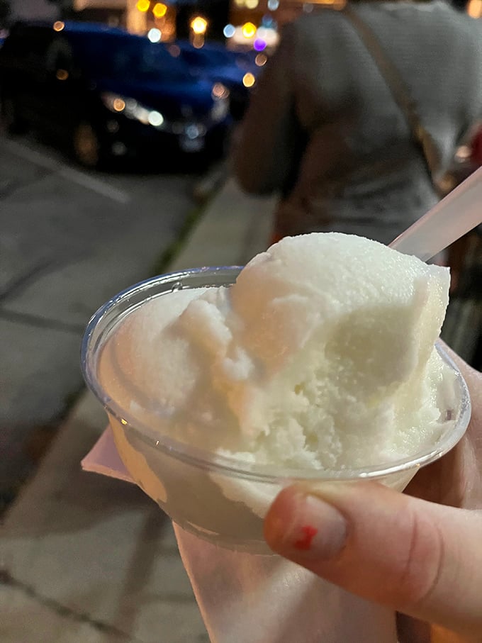 A refreshing finale to a hearty meal. This water ice (pronounced "wooder ice" if you're feeling authentic) cools the palate with its smooth, icy perfection.