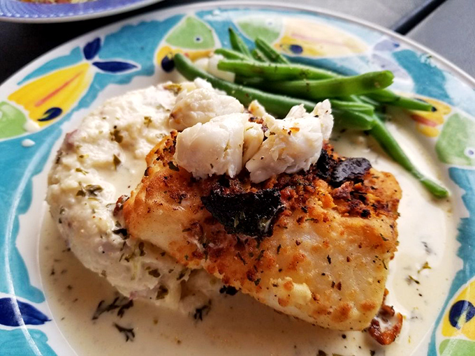 Fried perfection that would make Neptune himself applaud. Golden-battered cod that shatters with each bite, revealing flaky treasure within. 