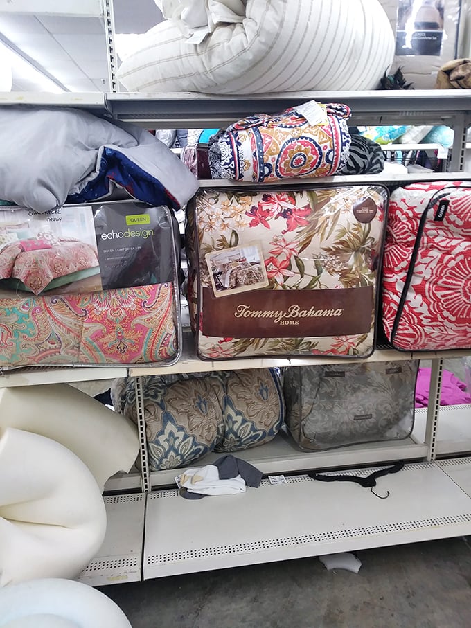 Tommy Bahama bedding at prices that won't keep you up at night. The home goods section proves luxury doesn't have to be a splurge.
