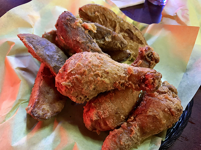 Served on checkered paper with zero pretension, this chicken achieves what fancy restaurants spend millions trying to replicate: authentic, soul-satisfying deliciousness.