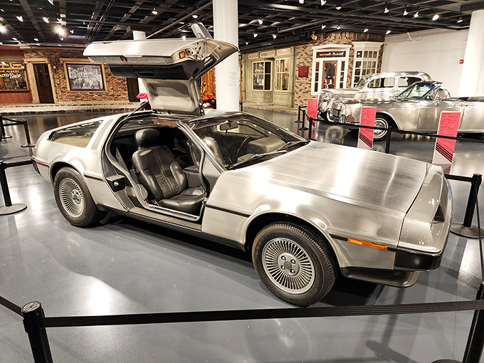 Great Scott! The DeLorean DMC-12 waits patiently for its next time-traveling adventure, no flux capacitor required.