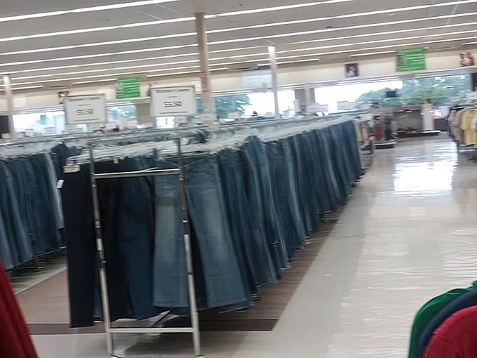 Denim heaven stretches as far as the eye can see. If these jeans could talk, they'd tell tales of first dates, road trips, and that regrettable line-dancing phase.