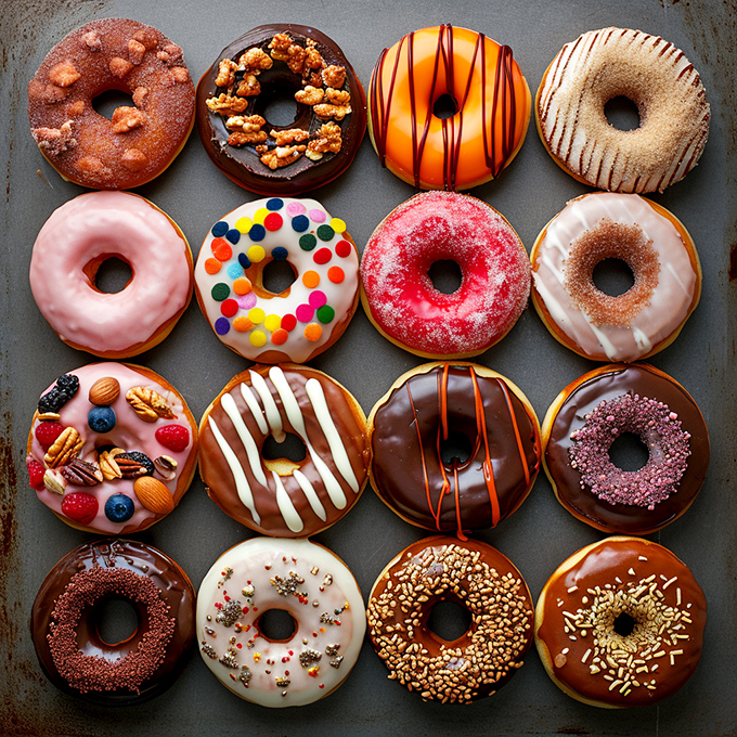 Sixteen reasons to abandon all diet resolutions. The sprinkled masterpiece in the second row is practically winking at you.