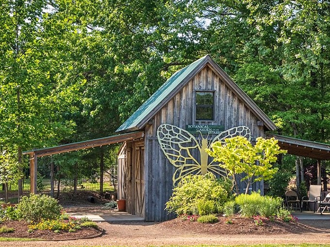 This charming cottage with butterfly wings isn't compensating for anything – it's simply embracing its role as nature's storybook.