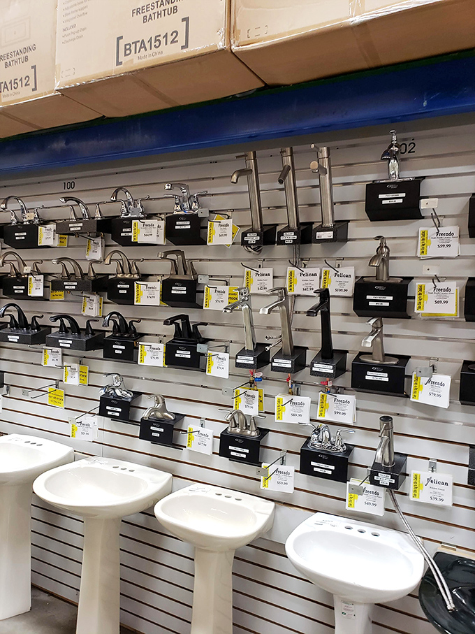 The faucet wall—where bathroom renovations become possible without refinancing your home. Suddenly, that Pinterest dream bathroom doesn't seem so far-fetched.