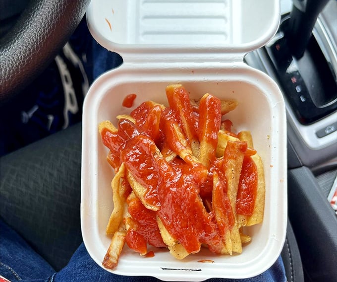 These ketchup-drenched fries aren't trying to win beauty contests&mdash;they're too busy delivering exactly what your soul craves after a long day.