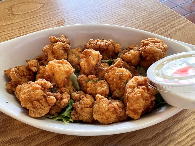 Golden-fried goodness that makes you forget you're eating something called "gator." Crispy outside, tender inside—the universal language of deliciousness.