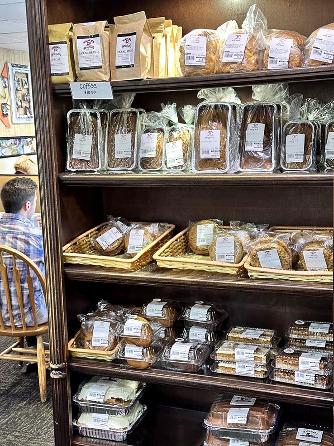 The bakery shelves at Yoder's are like a carbohydrate museum where every exhibit deserves to be taken home and thoroughly "researched."