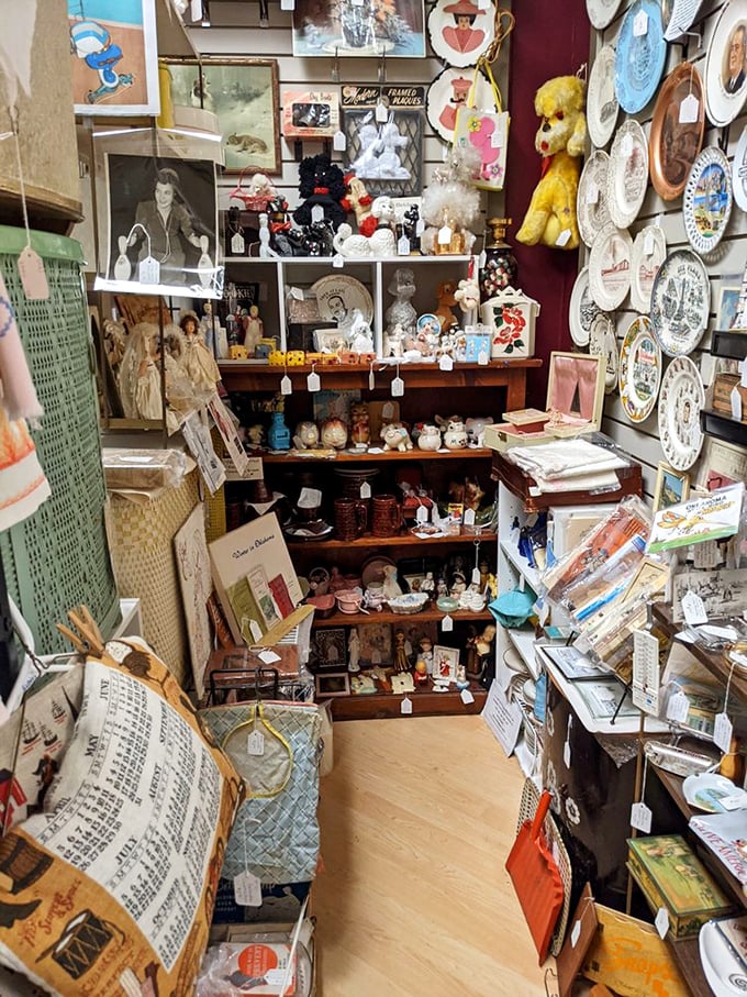 This meticulously organized display of vintage kitchenware proves one thing: entertaining has always been an art form, just with different props.