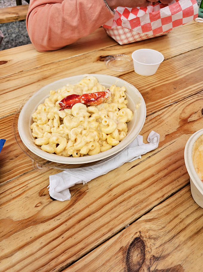Mac and cheese gets the VIP treatment with a crown of lobster claw meat&mdash;comfort food that just got its passport stamped.