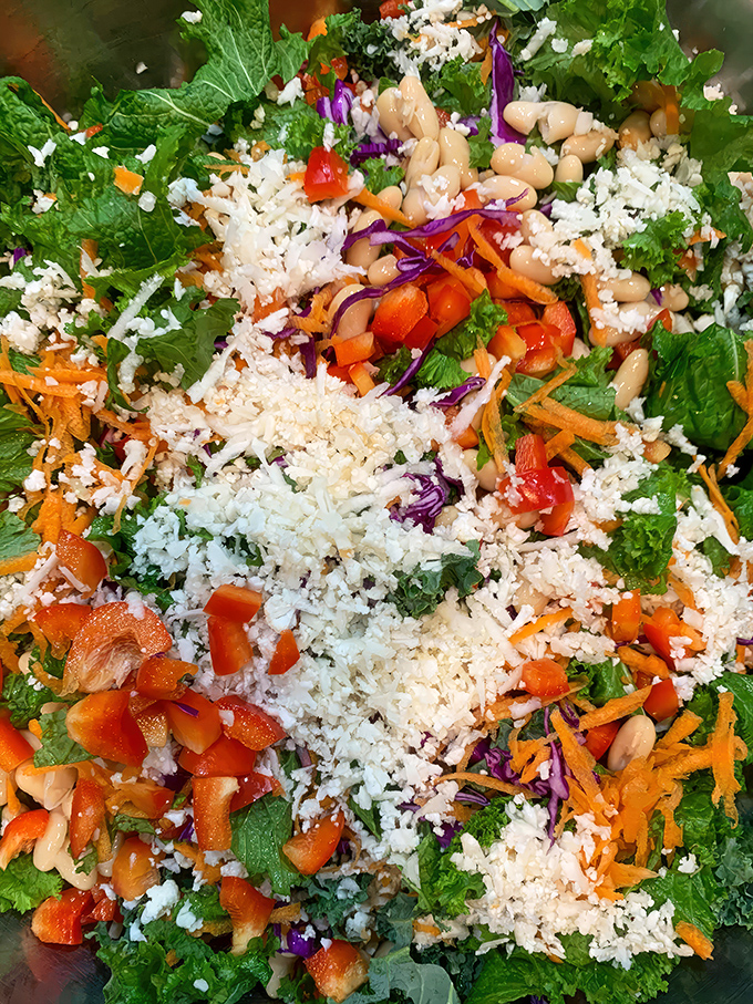 Who knew a salad could look this vibrant at a hot dog stand? Colorful, fresh, and packed with enough goodness to balance out those indulgent dogs.