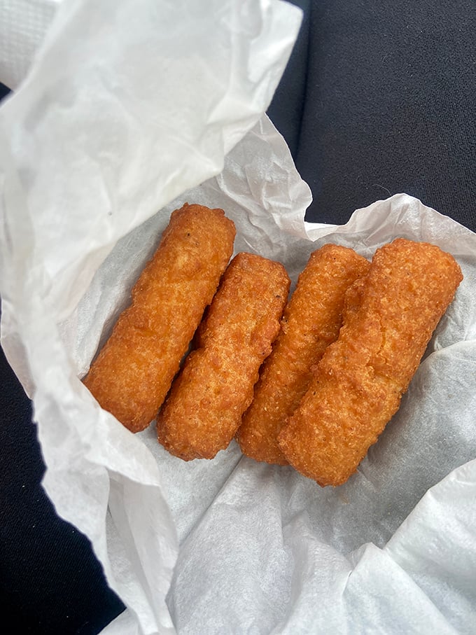 Golden-brown mozzarella sticks &ndash; the adult equivalent of finding money in your pocket, but with marinara sauce and stretchy cheese pulls. 