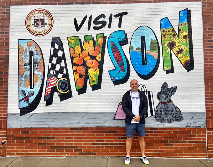 Dawsonville celebrates its racing DNA with vibrant murals that transform brick walls into canvases of local pride. The perfect backdrop for your "I was there" moment.
