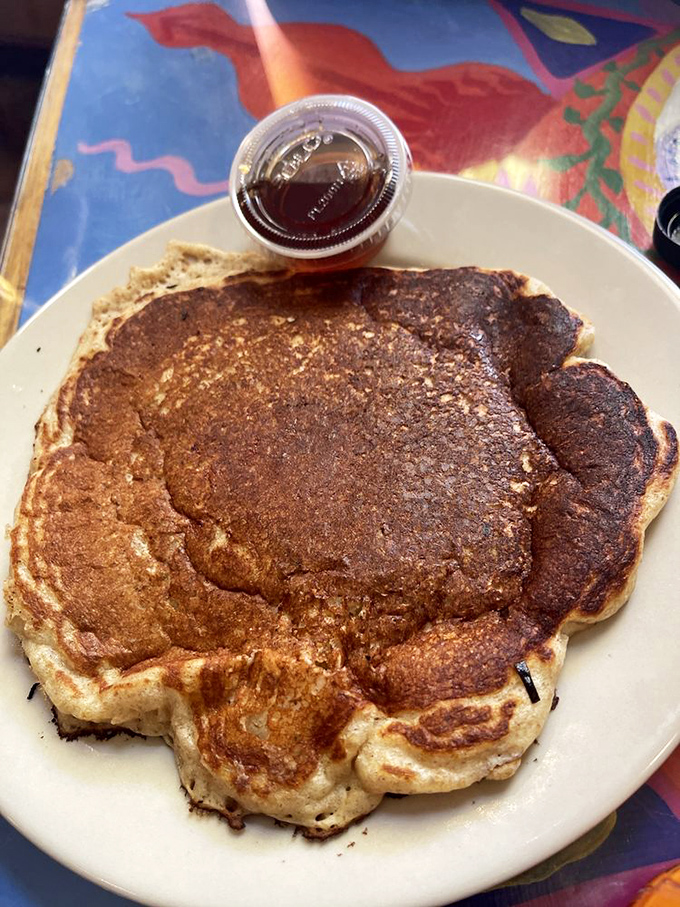 This pancake isn't just big&mdash;it's West Virginia big. A fluffy canvas for pure maple syrup, ready to fuel your New River Gorge adventures.