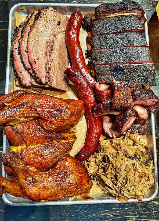 Heaven isn't a place on earth? Clearly whoever said that never encountered this magnificent meat platter featuring every BBQ greatest hit in perfect harmony.