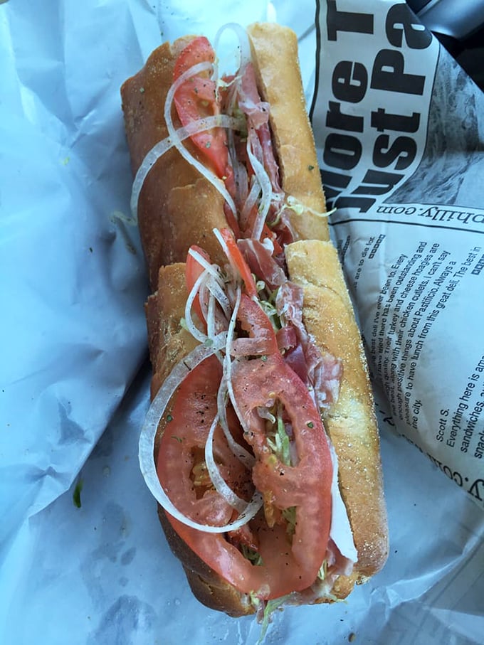 The seeded roll cradles its contents like Italian grandmothers cuddle babies &ndash; with the perfect balance of firmness and affection that keeps everything harmoniously together.