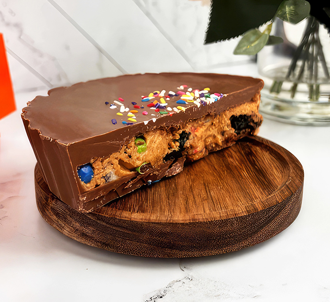 Not just any chocolate bar&mdash;this is a chocolate apartment complex with candy tenants living their best, albeit brief, lives.