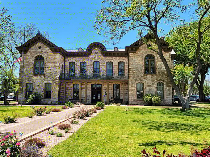 The Pioneer Memorial Library's magnificent limestone façade speaks to Fredericksburg's commitment to preserving its architectural treasures while serving the community.