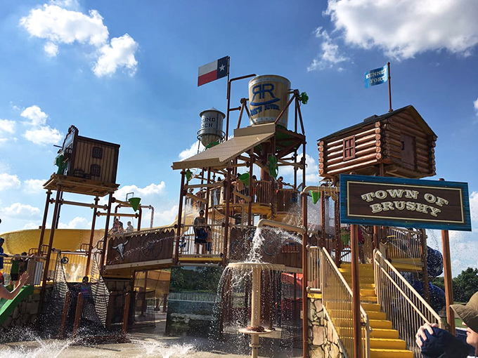 "Town of Drench" isn't just clever wordplay—it's a solemn promise to thoroughly soak everyone who dares climb its wooden towers.