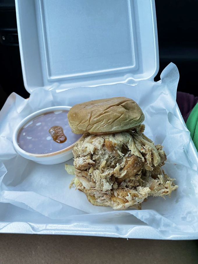 This pulled chicken sandwich isn't just good&mdash;it's "text your friends while still chewing" good. Simple. Honest. Transcendent.