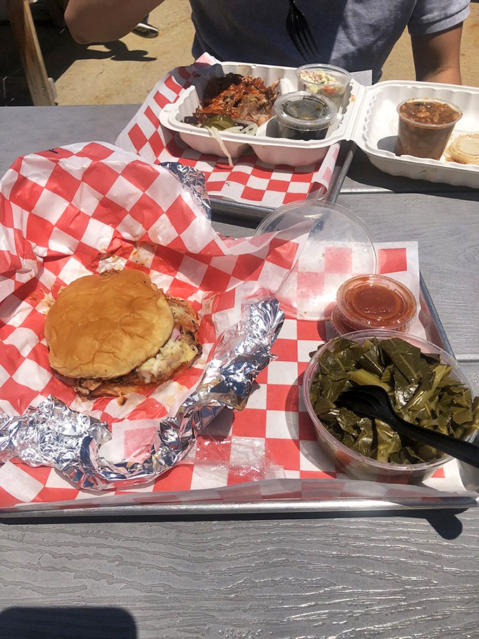 This isn't just a sandwich; it's an architectural marvel of pulled pork perfection. The bread's only purpose: delivering meat to face with minimal interference.
