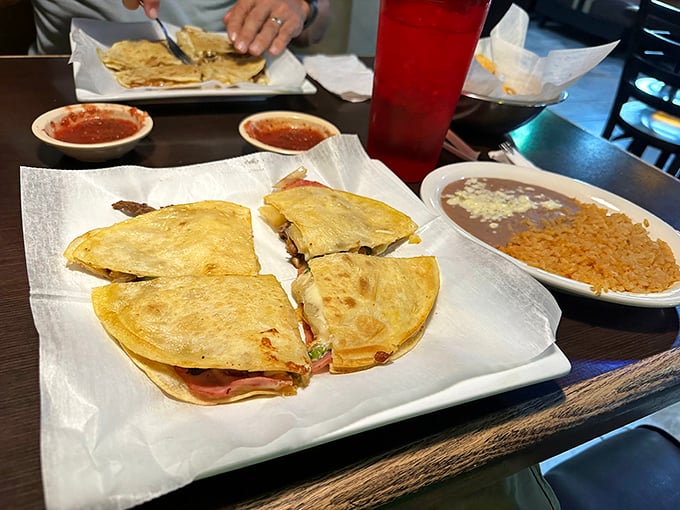 Golden-brown quesadillas that crunch just right, revealing a treasure of melted cheese and fillings&mdash;proof that the simple things in life are often the most satisfying.