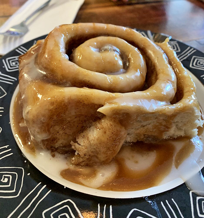 This isn't just a cinnamon roll&mdash;it's a swimming lesson in caramel sauce. Bring a snorkel and prepare to dive into sweet, spiced bliss.