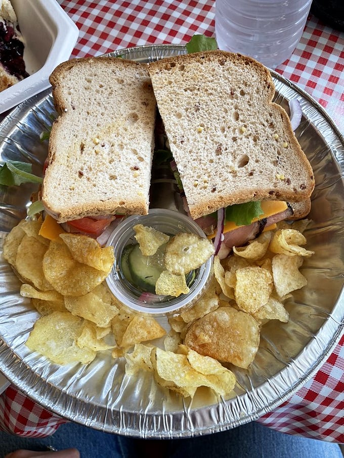 Even their sandwiches understand the importance of presentation. This isn't lunch&mdash;it's edible architecture with those perfectly positioned potato chips forming a delicious honor guard.