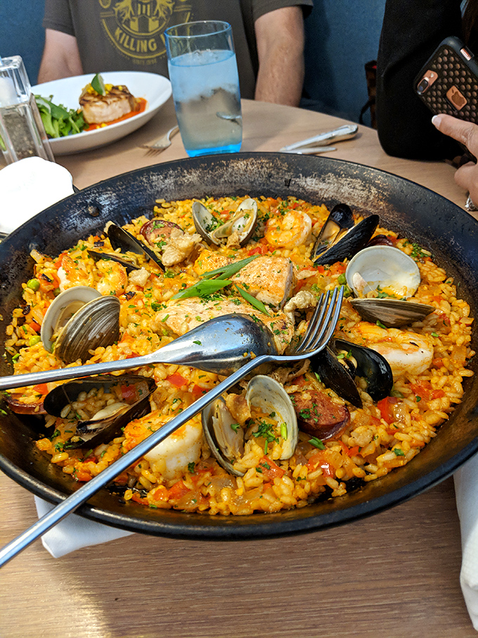 This isn't just paella; it's a Spanish vacation in a skillet&mdash;saffron-kissed rice studded with treasures from land and sea that would make Valencia proud.