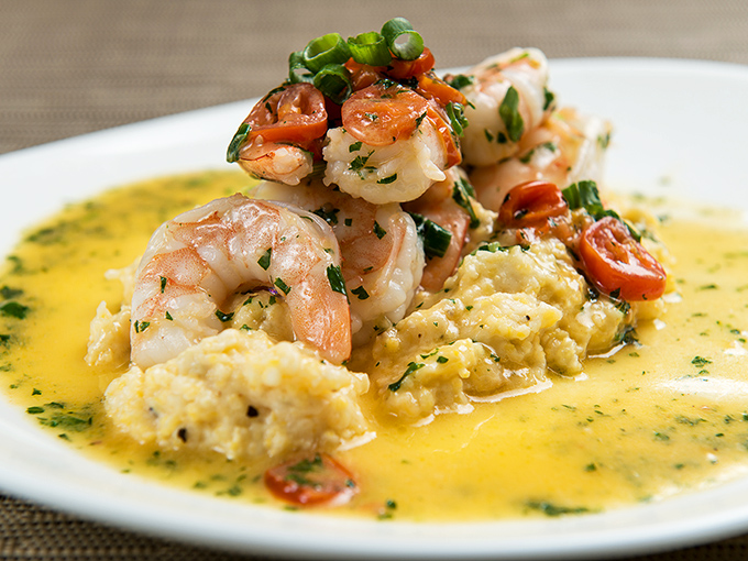 Shrimp and grits elevated to an art form. The South's comfort classic dressed for a night on the town.