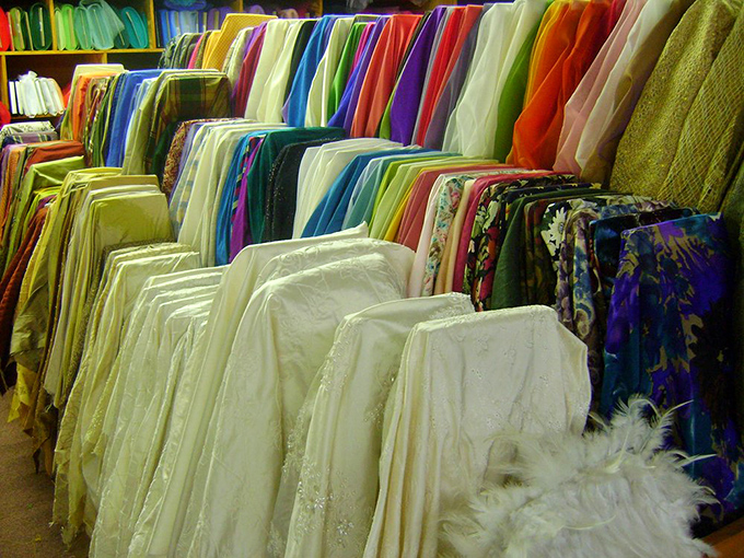 A waterfall of silks cascades in every imaginable hue&mdash;from wedding white to jewel tones that would make Elizabeth Taylor's collection look understated.