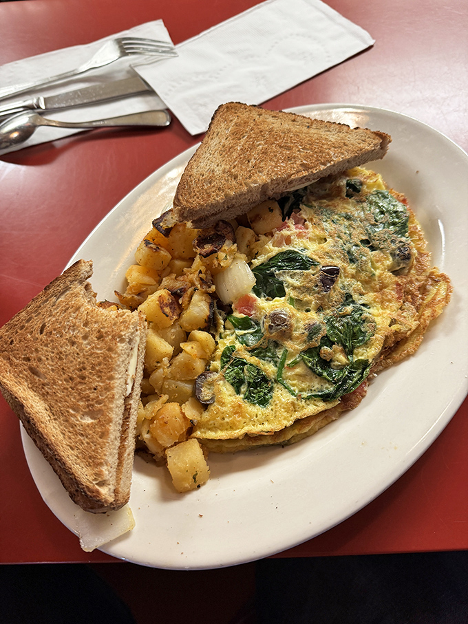 An omelet that proves vegetables can be the main character in a breakfast story worth telling.