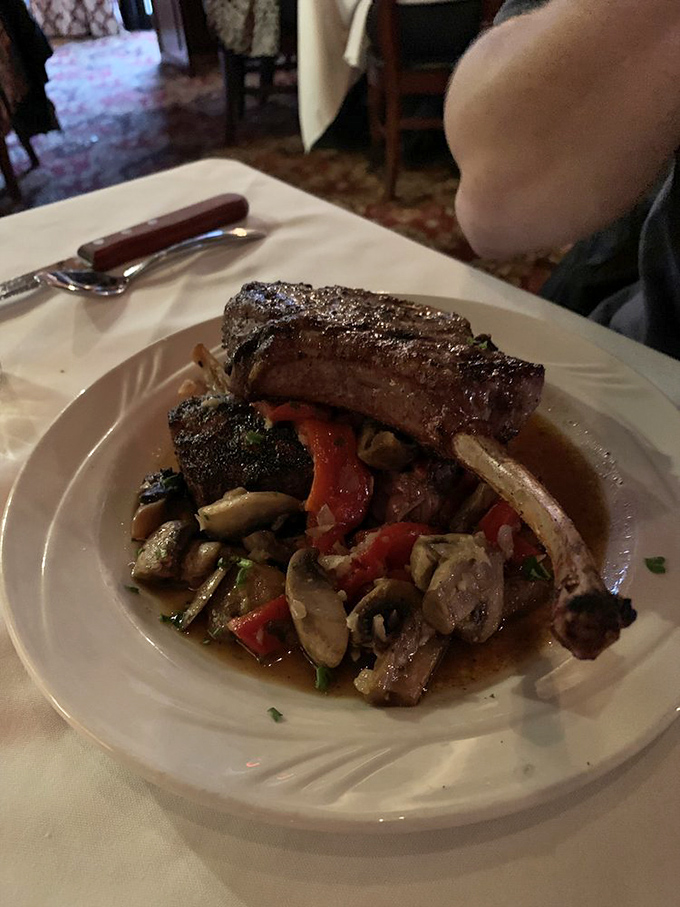 A bone-in masterpiece lounging in mushroom juices&mdash;this is what steak dreams are made of when steaks themselves go to sleep.