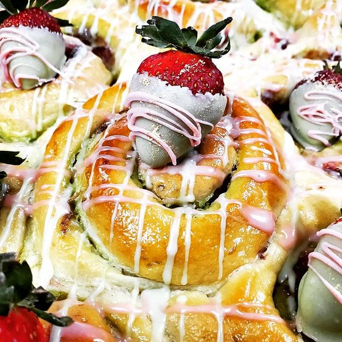 Spring on a plate&mdash;strawberry-topped pastries that make you wonder if you're eating dessert or breakfast, and frankly, who cares?
