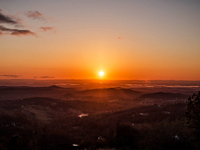 Mother Nature's nightly light show outshines any Hollywood production, painting Sierra foothills in impossible oranges and purples.